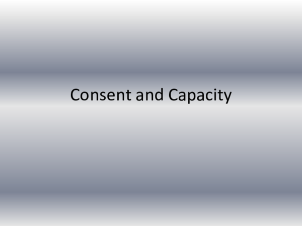 (PDF) Consent and Capacity