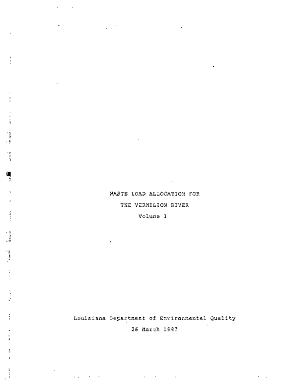 (PDF) Waste Load Allocation for the Vermilion River