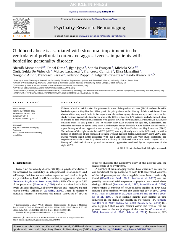 (PDF) Childhood abuse is associated with structural impairment in the ...