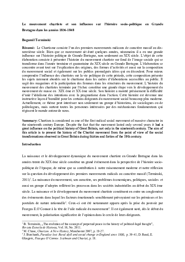 (PDF) Terminski Bogumil Chartisme en Grande Bretagne 1836 1848