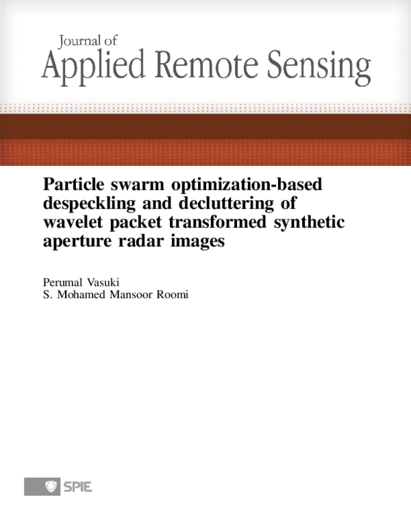 Pdf Particle Swarm Optimization Based Despeckling And Decluttering Of Wavelet Packet