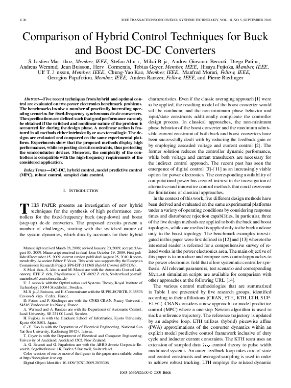 (PDF) Comparison of hybrid control techniques for buck and boost DC-DC ...