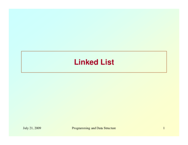 (PDF) Linked List Introduction