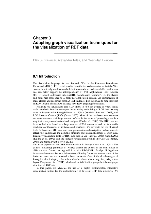 Pdf Adapting Graph Visualization Techniques For The Visualization Of