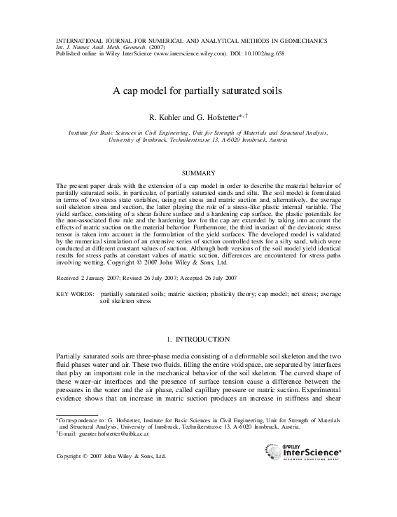 A cap model for partially saturated soils