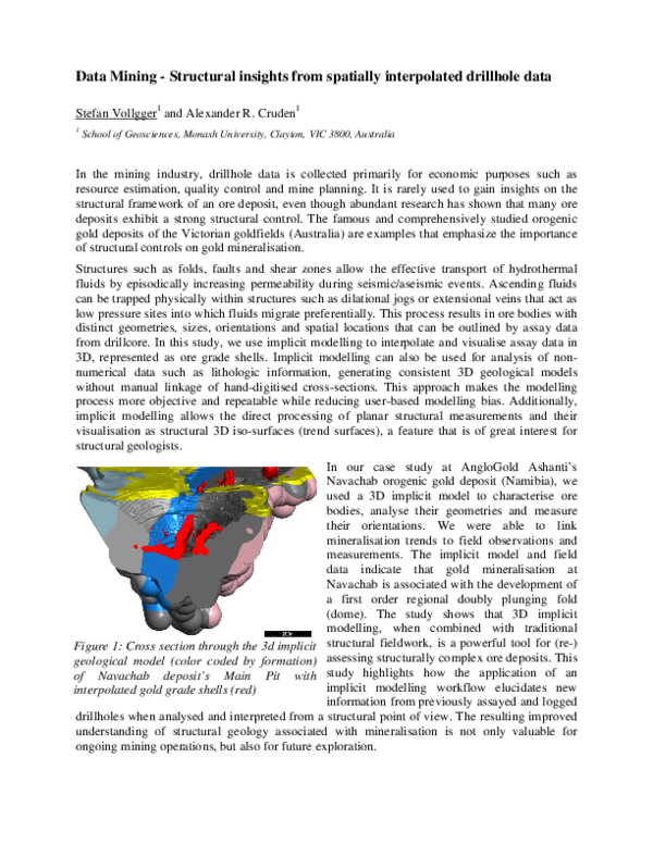 (PDF) Data mining - Structural insights from spatially interpolated drillhole data
