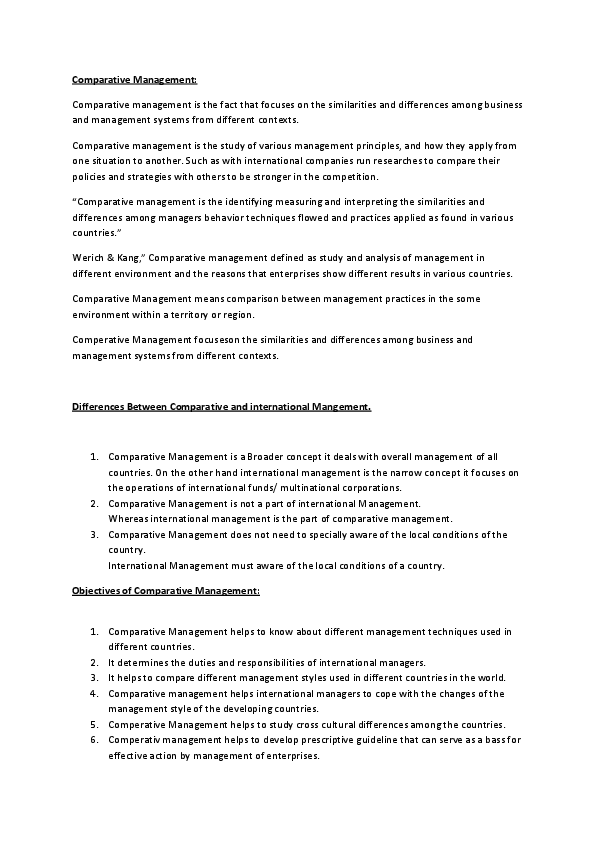 (DOC) Comparative Management