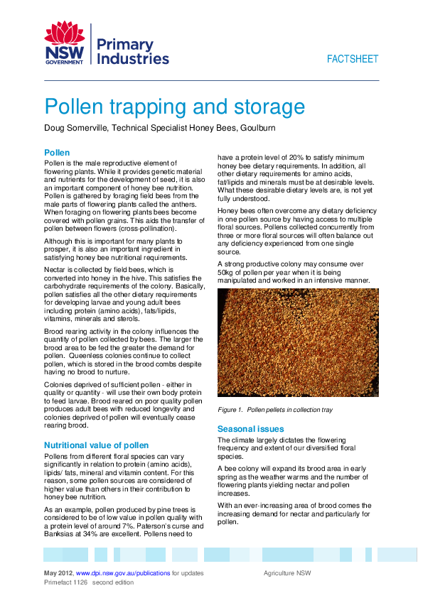 (PDF) Pollen trapping and storage