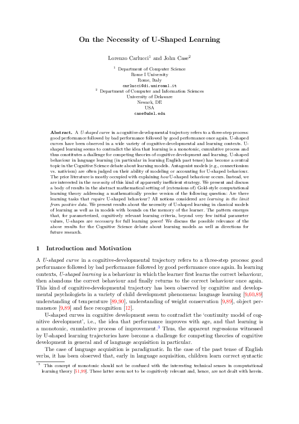 (PDF) On the necessity of U-shaped learning