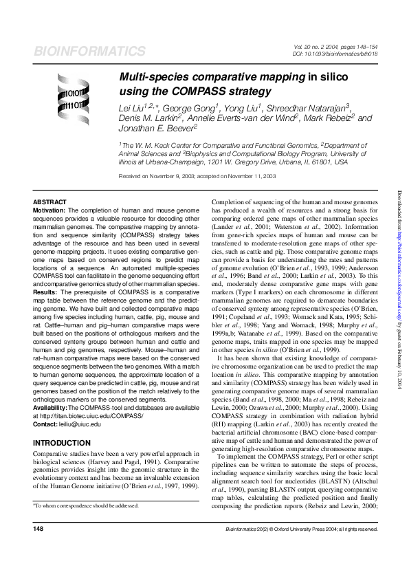 (PDF) Multi-species comparative mapping in silico using the COMPASS ...