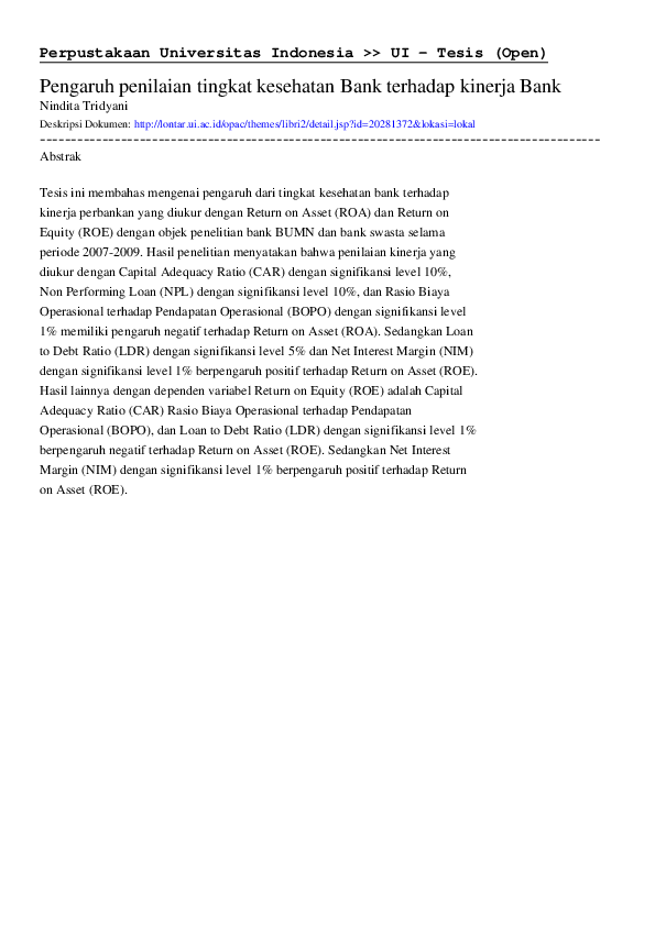 Perpustakaan Universitas Indonesia >> UI -Tesis (Open) Pengaruh ...