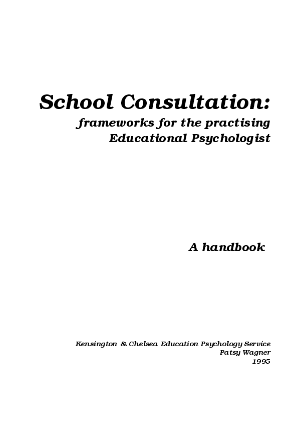 (PDF) School Consultation: frameworks for the practising Educational ...