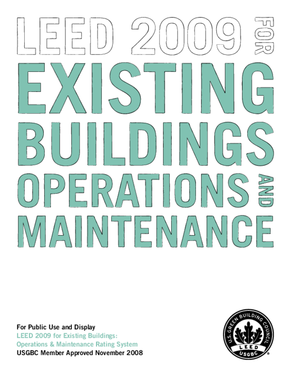 (PDF) For Public Use and Display LEED 2009 for Existing Buildings: Operations & Maintenance ...