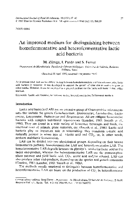 (PDF) An improved medium for distinguishing between homofermentative ...