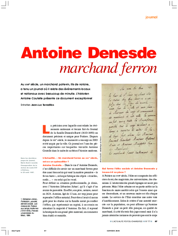 Antoine Denesde, marchand ferron