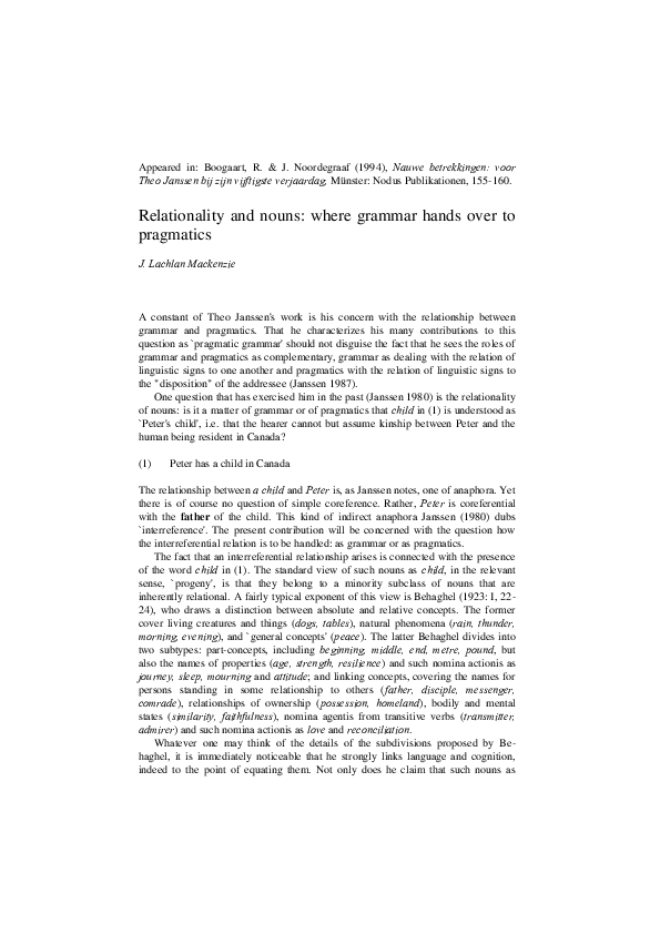 (PDF) Relationality and nouns: where grammar hands over to pragmatics
