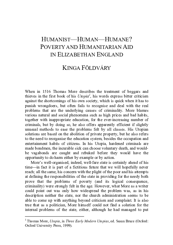 (PDF) Humanist - Human - Humane: Poverty and Humanitarian Aid in ...