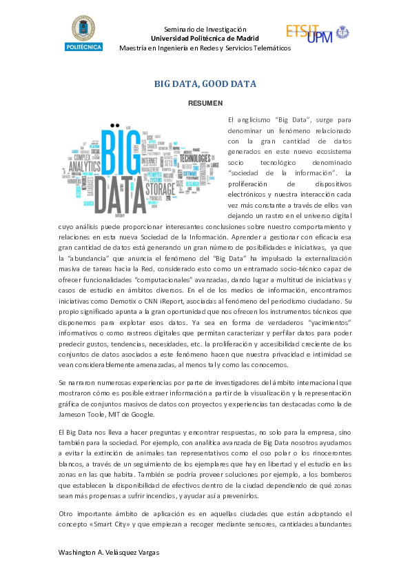 (PDF) BIG DATA, GOOD DATA