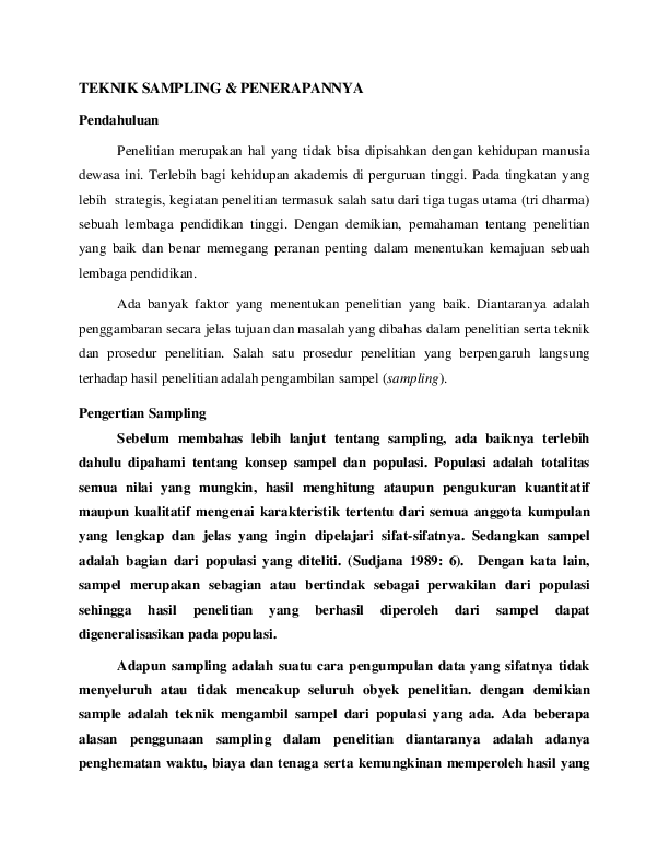 (DOC) TEKNIK SAMPLING