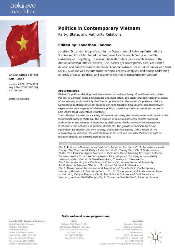 (PDF) Politics in Contemporary Vietnam: Party, State, and Authority ...