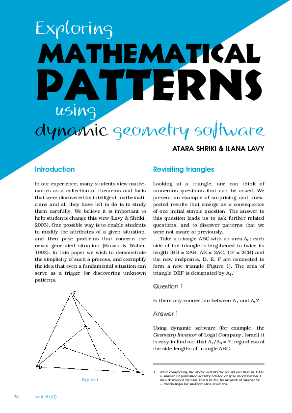 (PDF) Exploring mathematical patterns using dynamic geometry software