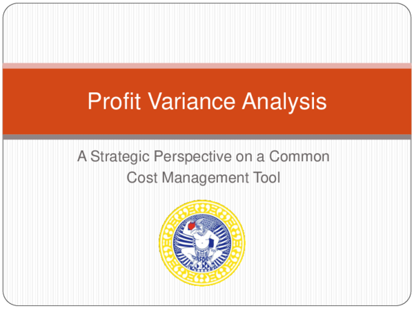 (PPT) Profit Variance Analysis