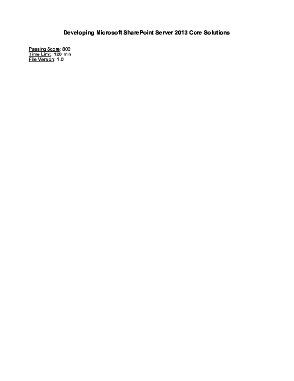 (PDF) Developing Microsoft SharePoint Server 2013 Core Solutions