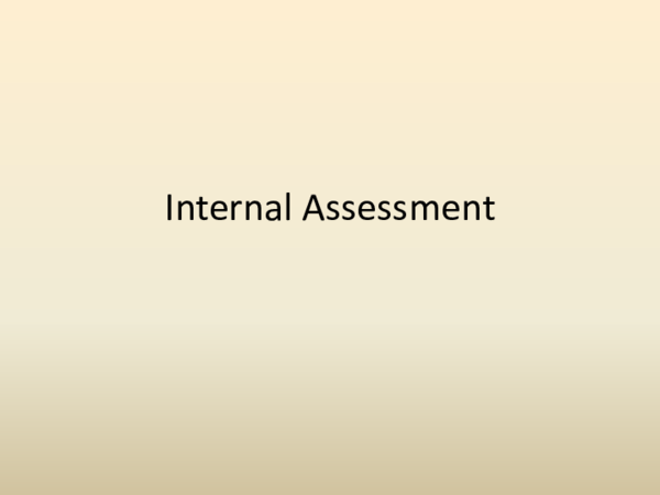 (PPT) Internal Assessment
