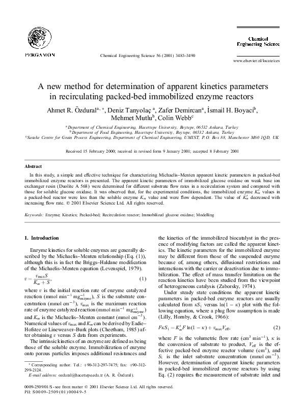 (PDF) A new method for determination of apparent kinetics parameters in ...