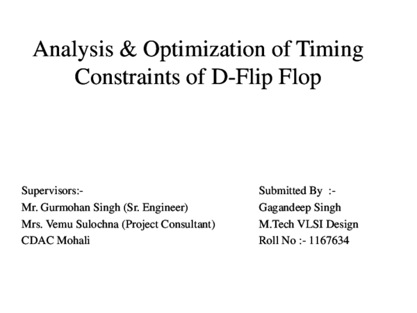 Ppt Statistical Timing Analysis Of Flip Flop New 