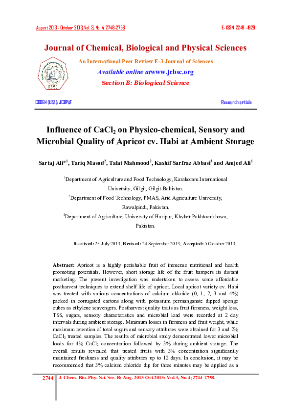 (PDF) Effect of sulphiting and drying methods on physico-chemical and sensorial quality of dried ...