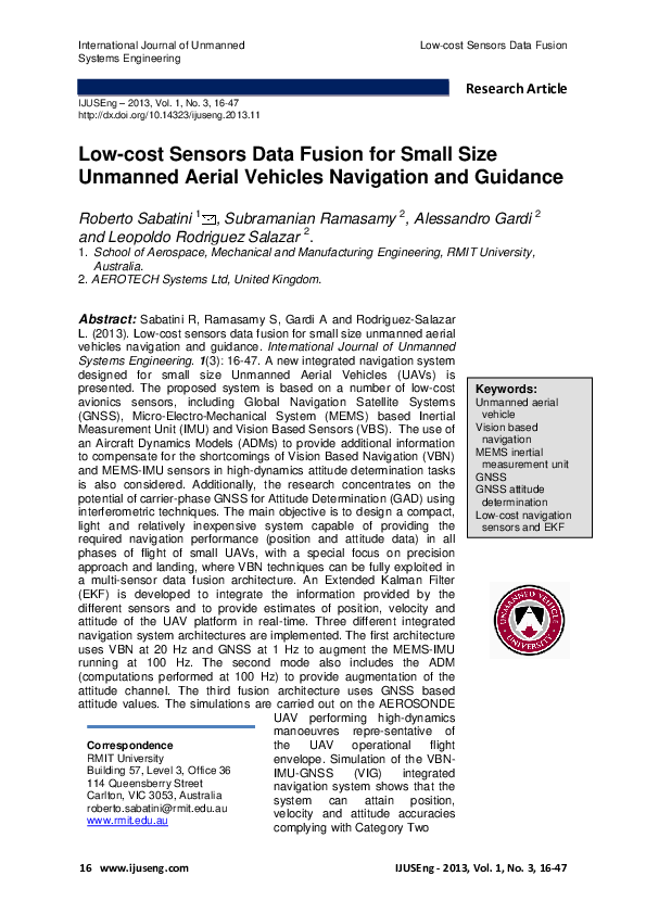 (PDF) Low-cost Sensors Data Fusion for Small Size Unmanned Aerial ...