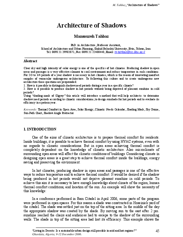(PDF) Architecture of Shadows