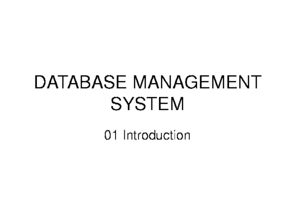 (PPT) DATABASE MANAGEMENT SYSTEM 01 Introduction