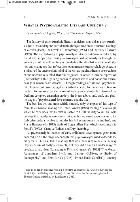 (PDF) What is Psychoanalytic Literary Criticism? (Co-author Thomas H ...