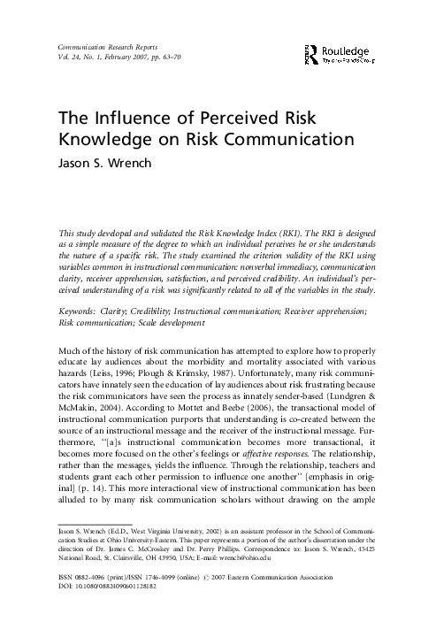 (PDF) Risk knowledge index