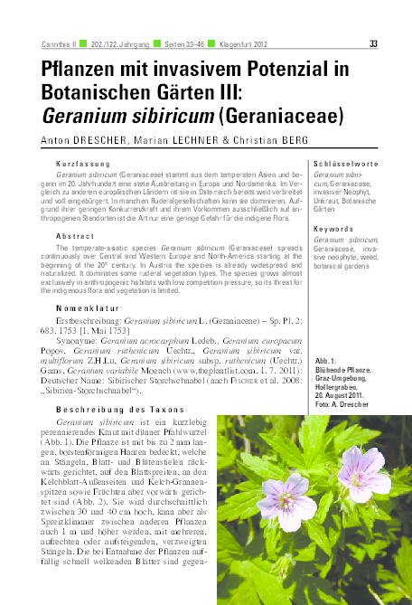 (PDF) Geranium sibiricum (Geraniaceae