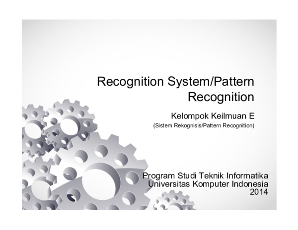 (PDF) Recognition System/Pattern Recognition