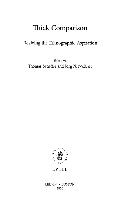 Thick Comparison. Reviving the Ethnographic Aspiration.