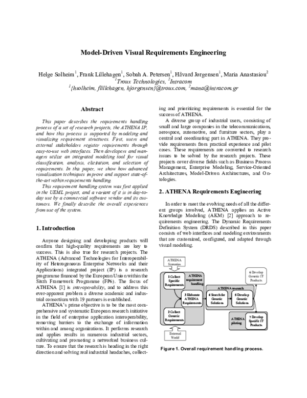 (PDF) Model-Driven Visual Requirements Engineering