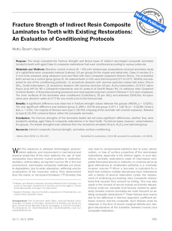(PDF) Fracture strength of indirect resin composite laminates to teeth ...