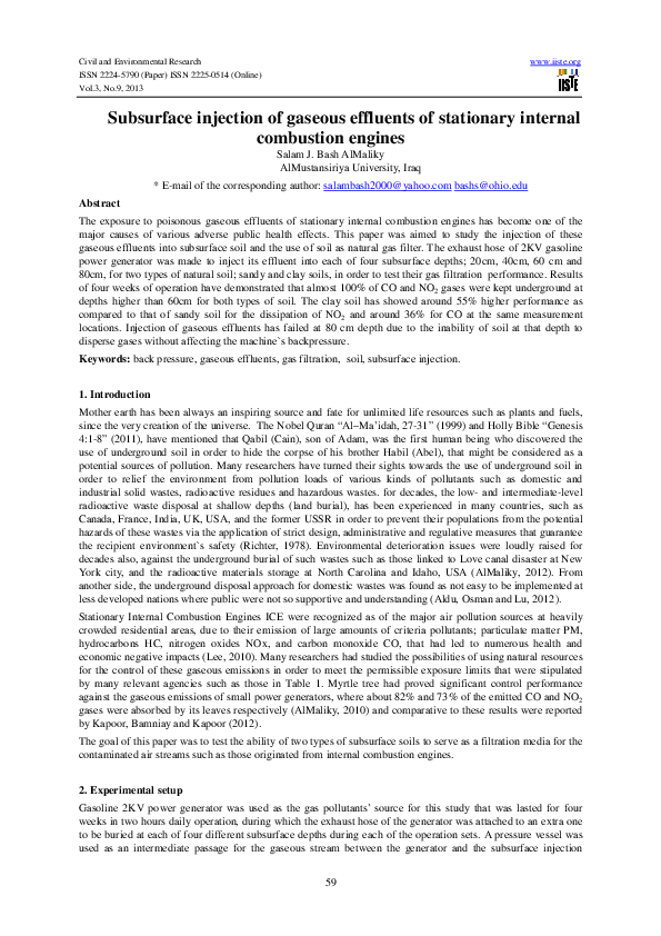 (PDF) Subsurface injection of gaseous effluents of stationary internal ...