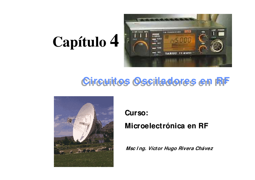 (PDF) Capítulo 4 Circuitos Osciladores en RF Circuitos Osciladores en RF Curso: Curso ...