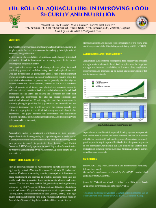 (PDF) The Role of Aquaculture in Improving Food Security