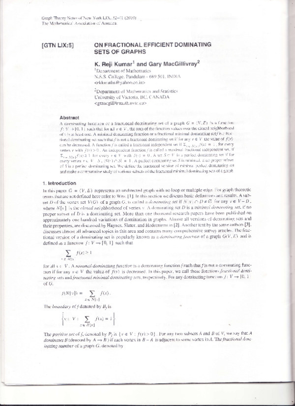 (PDF) On Fractional Efficient Dominating Sets of Graphs