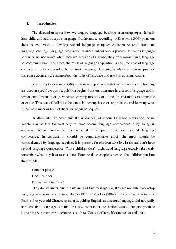 (DOC) Second Language Acquisition UAS