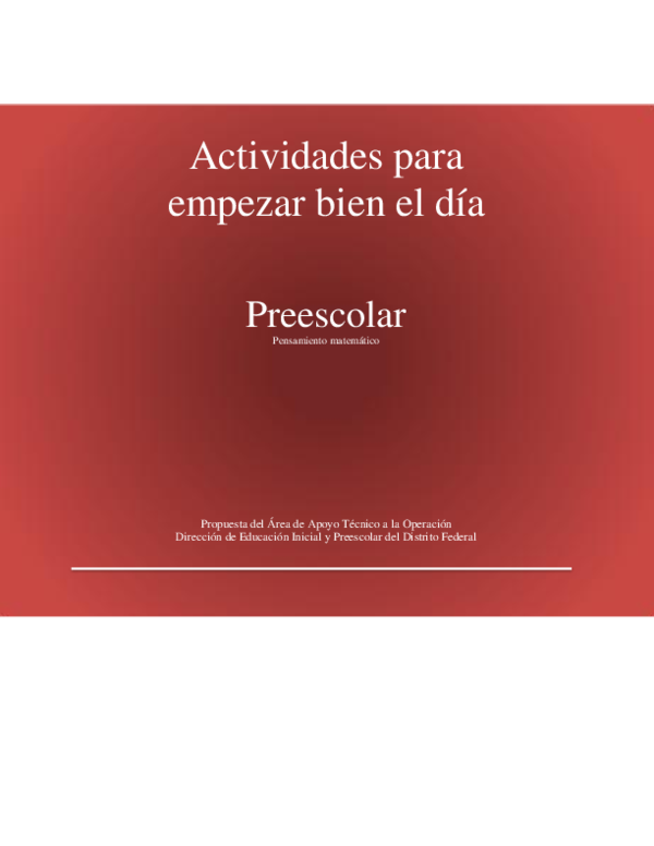 (PDF) Actividades para empezar bien el día