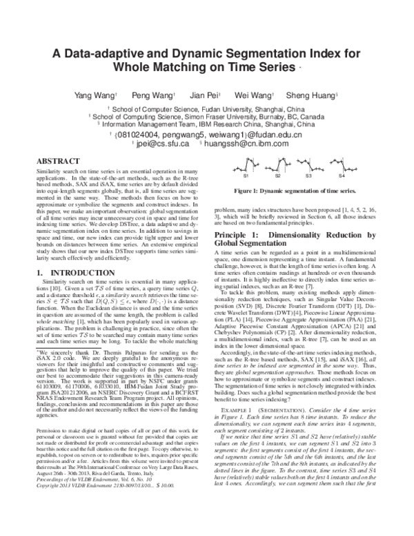 Pdf A Data Adaptive And Dynamic Segmentation Index For Whole Matching