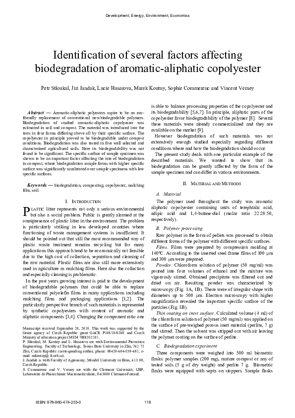 (PDF) Identification of several factors affecting biodegradation of ...