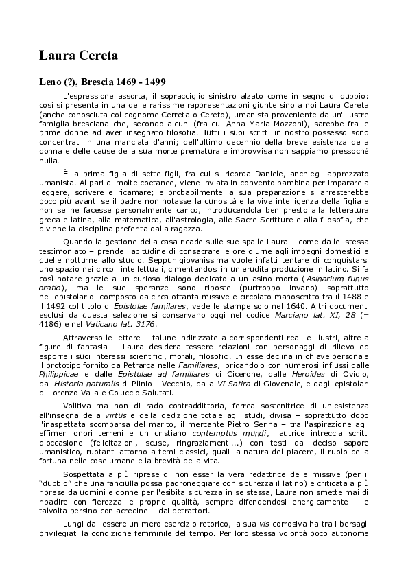 Laura Cereta (1469-1499)